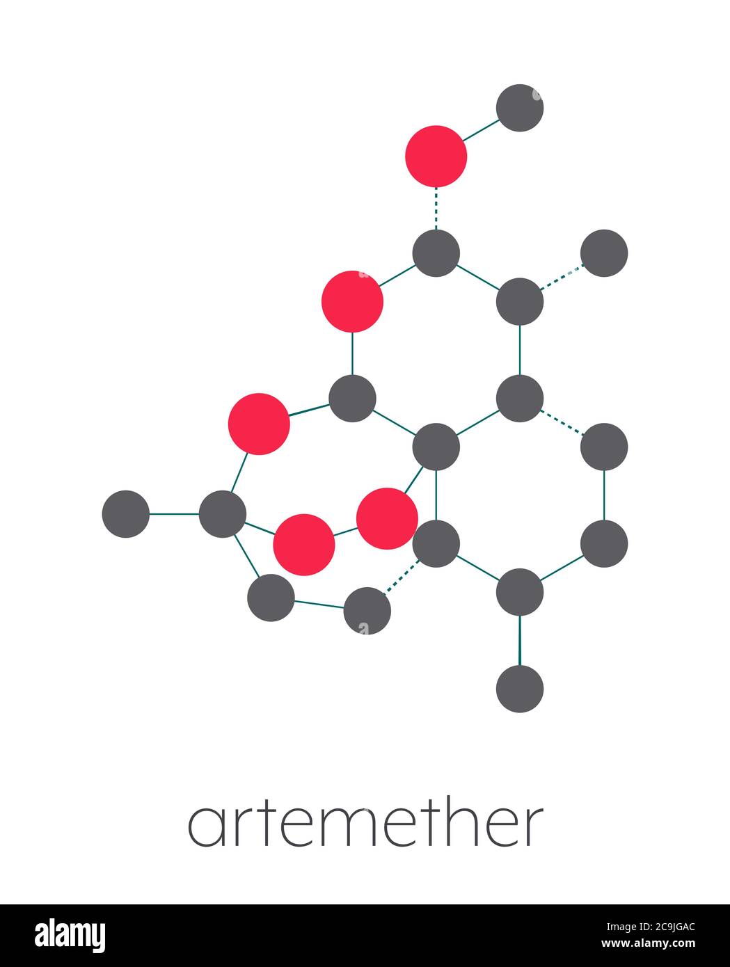 Artemether malaria drug molecule. Active against schizonts of ...
