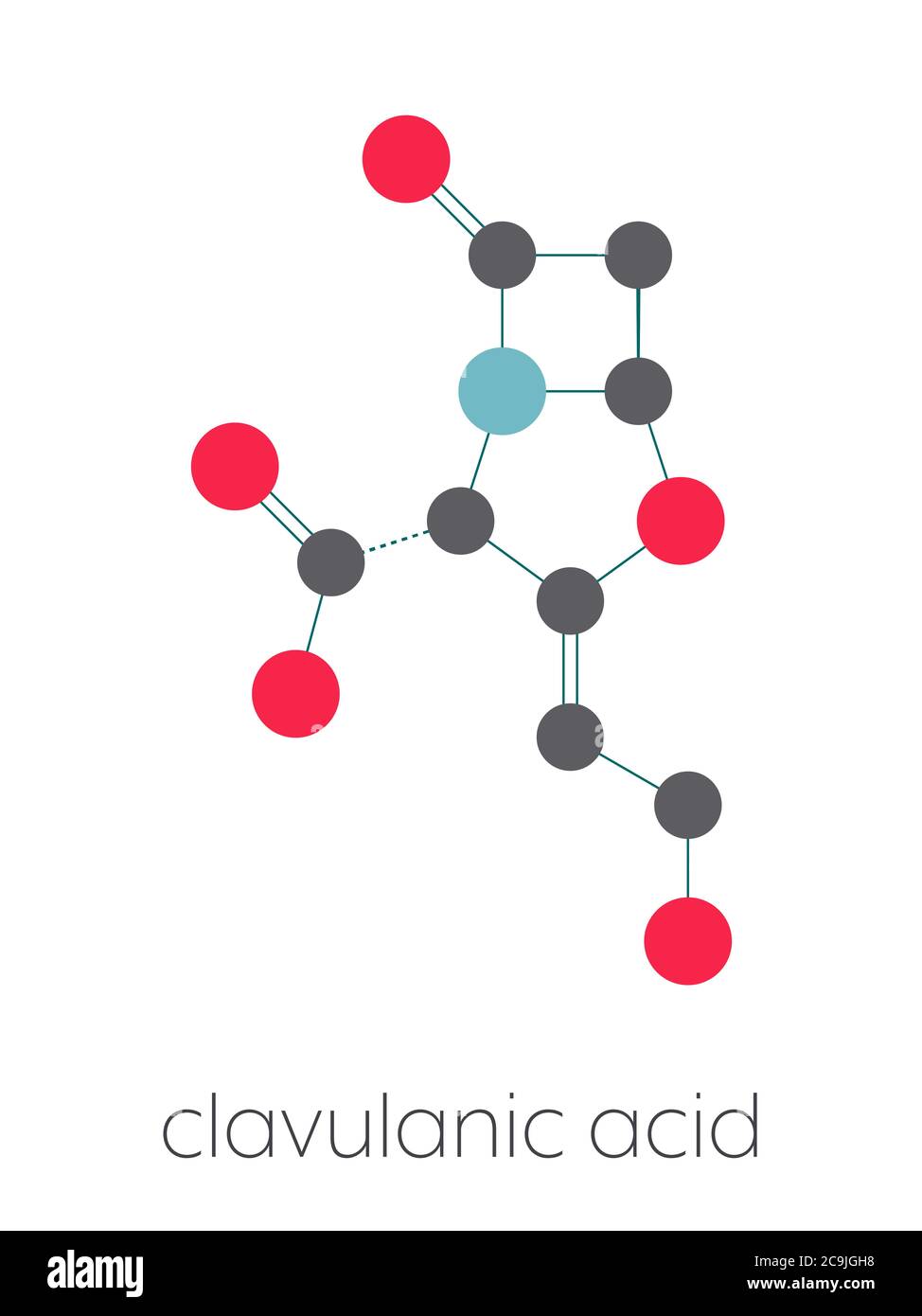 Clavulanic acid beta-lactamase blocker drug molecule. Often combined ...