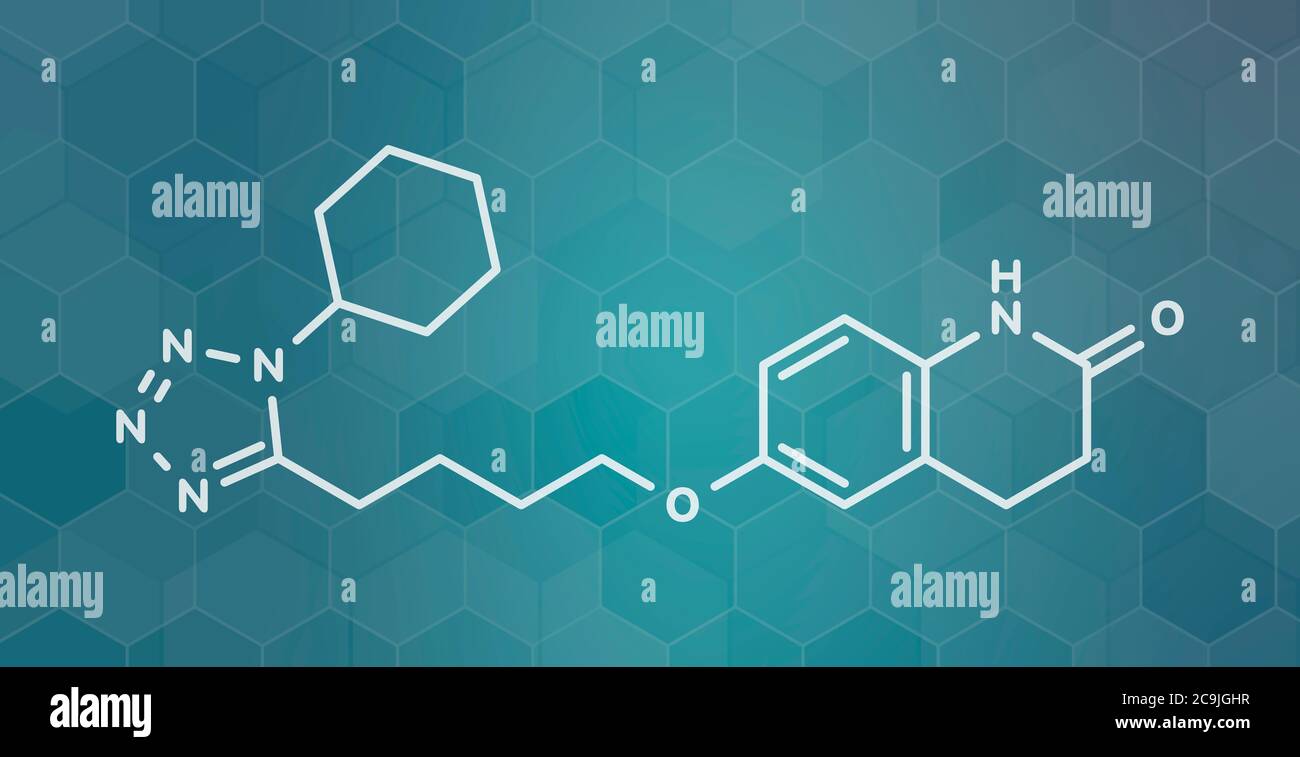 Cilostazol intermittent claudication treatment drug molecule. Inhibitor ...