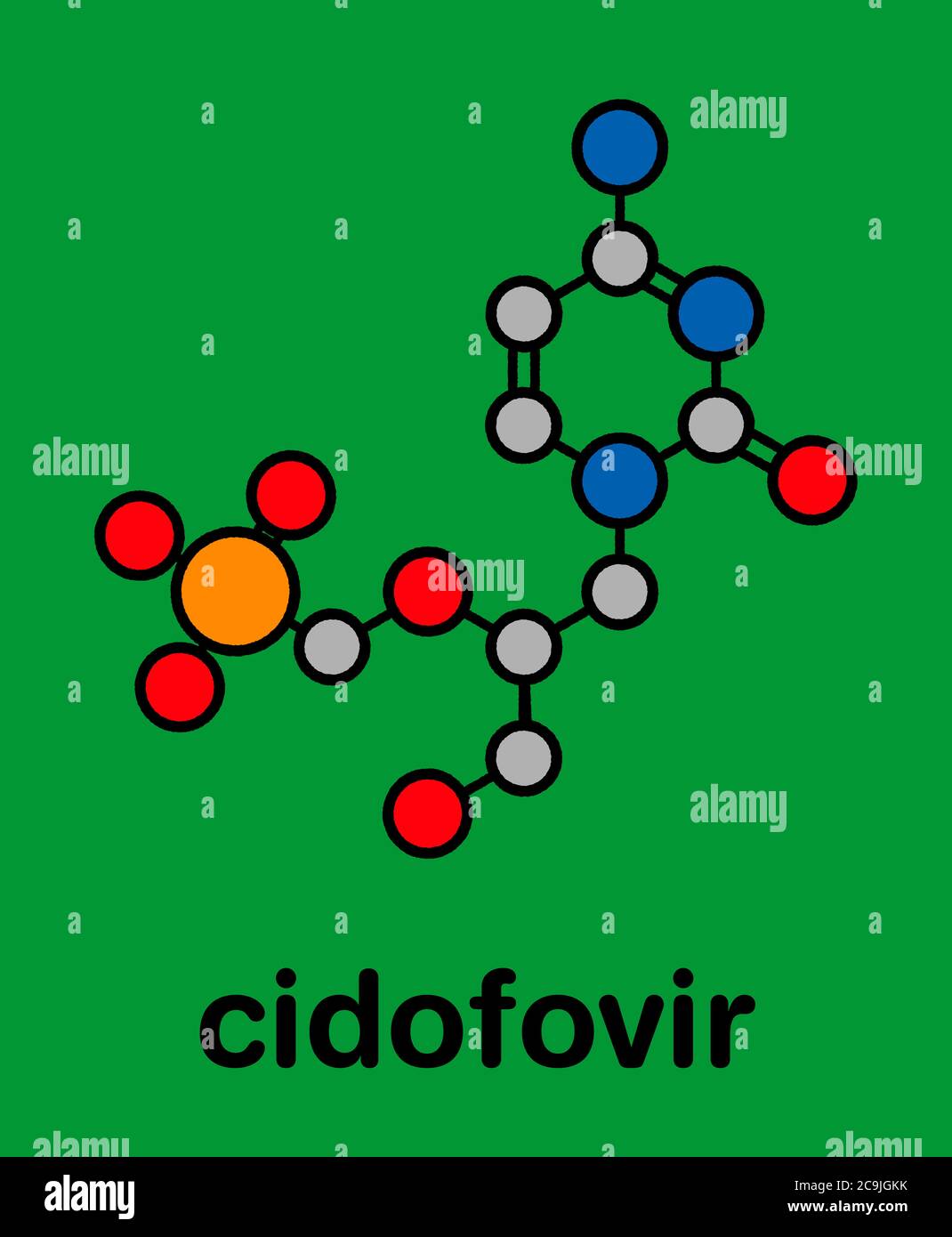 Cidofovir cytomegalovirus (CMV, HCMV) drug molecule. Can probably also ...