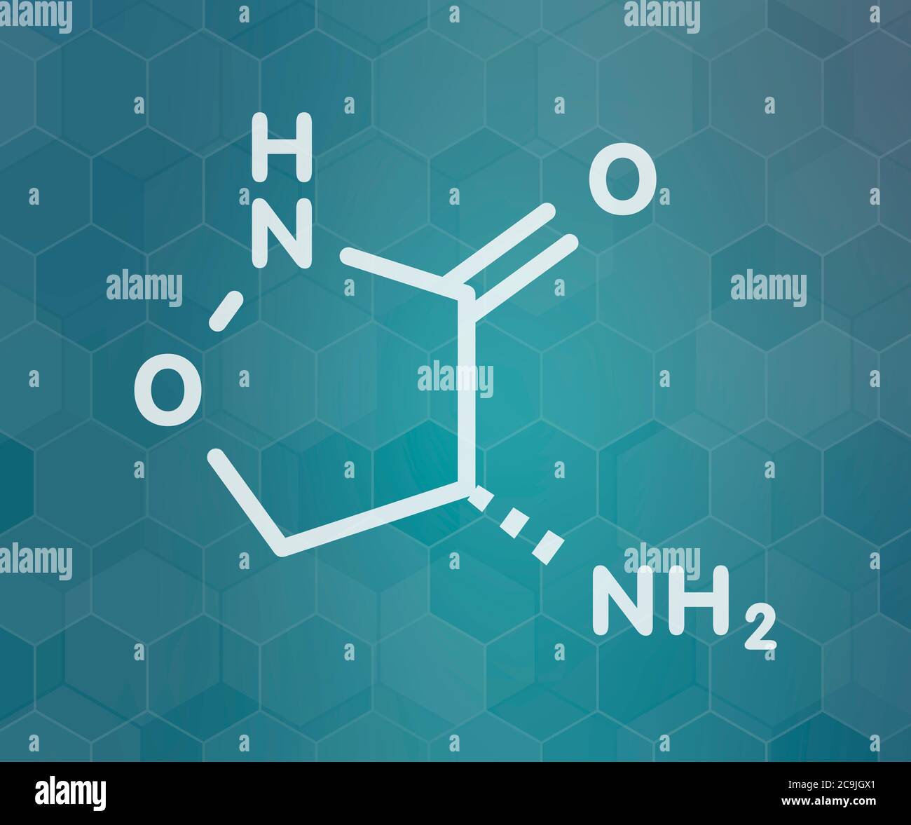 Cycloserine (D-cycloserine) tuberculosis drug molecule. White skeletal ...