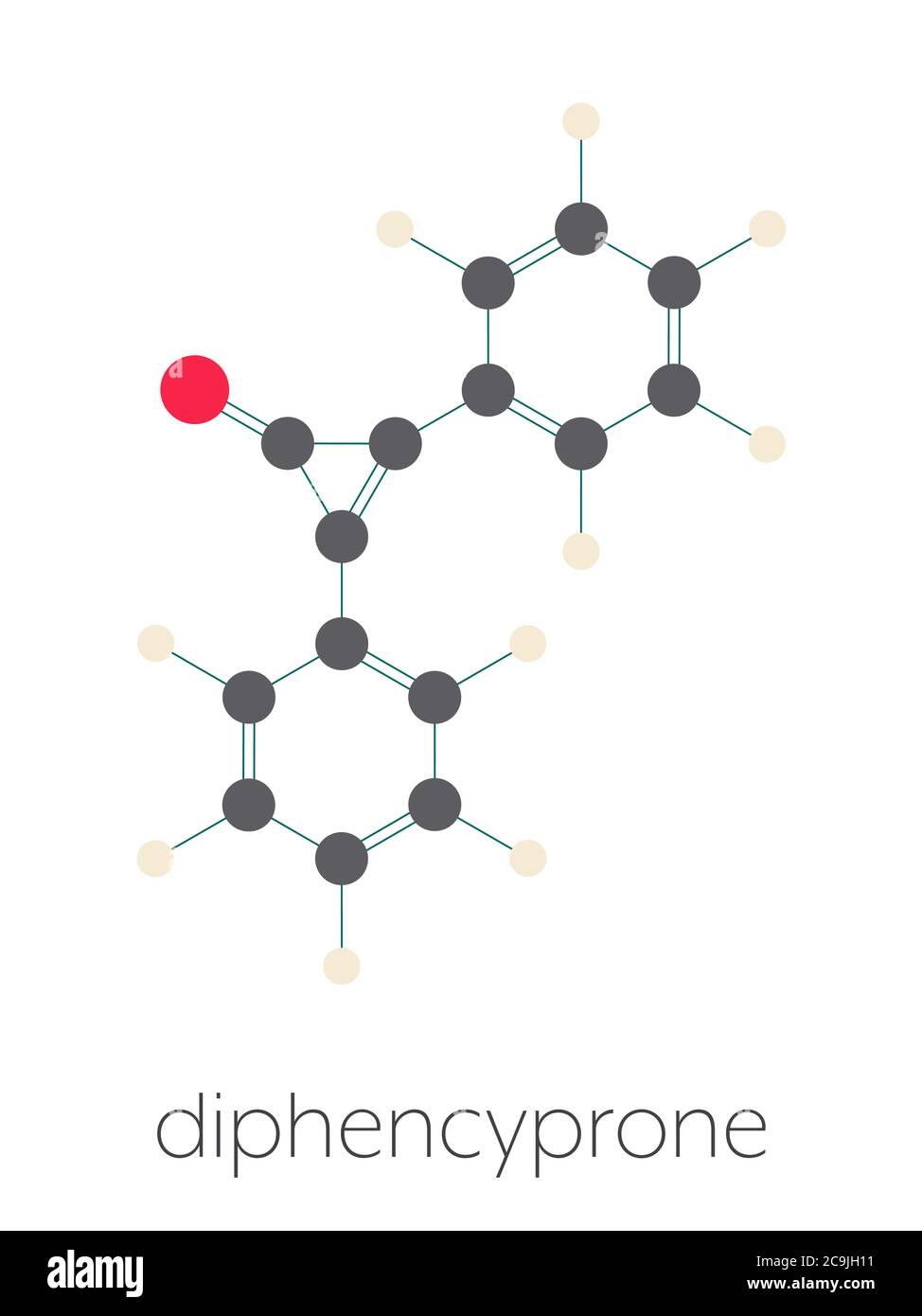 Diphencyprone (diphenylcyclopropenone) alopecia treatment drug molecule ...