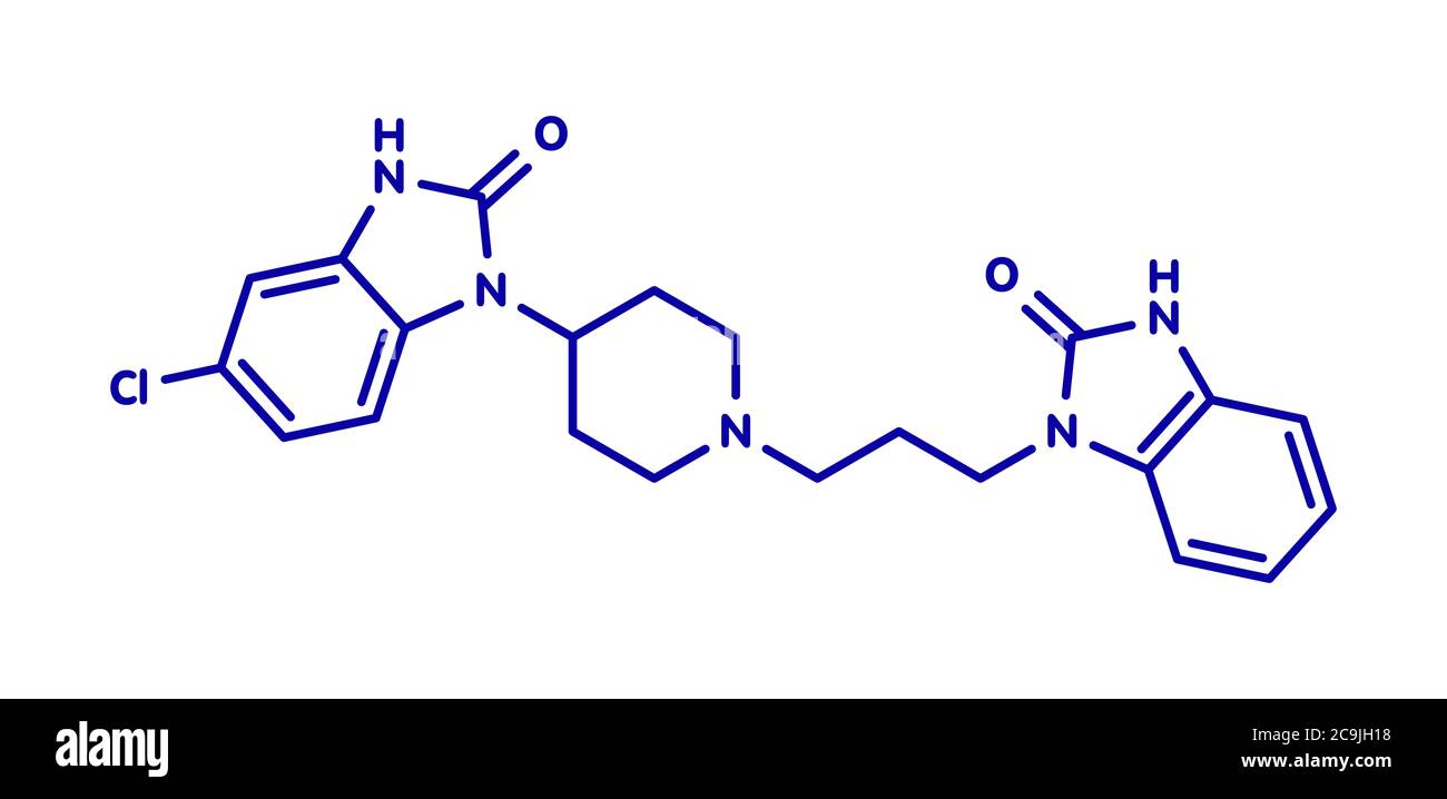 Domperidone nausea and vomiting suppressing drug molecule. Also used to ...
