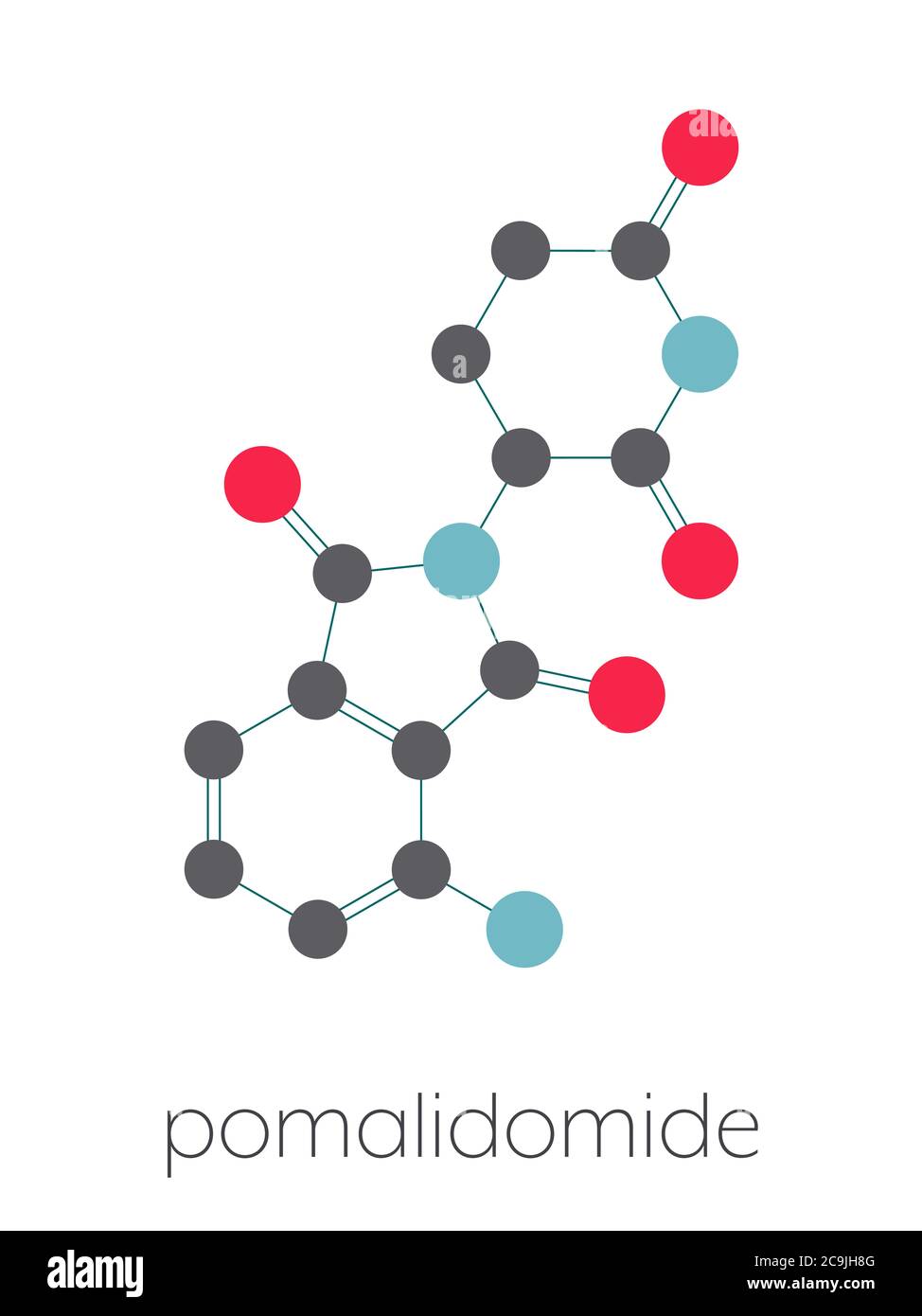 Pomalidomide multiple myeloma drug molecule. Related to thalidomide ...