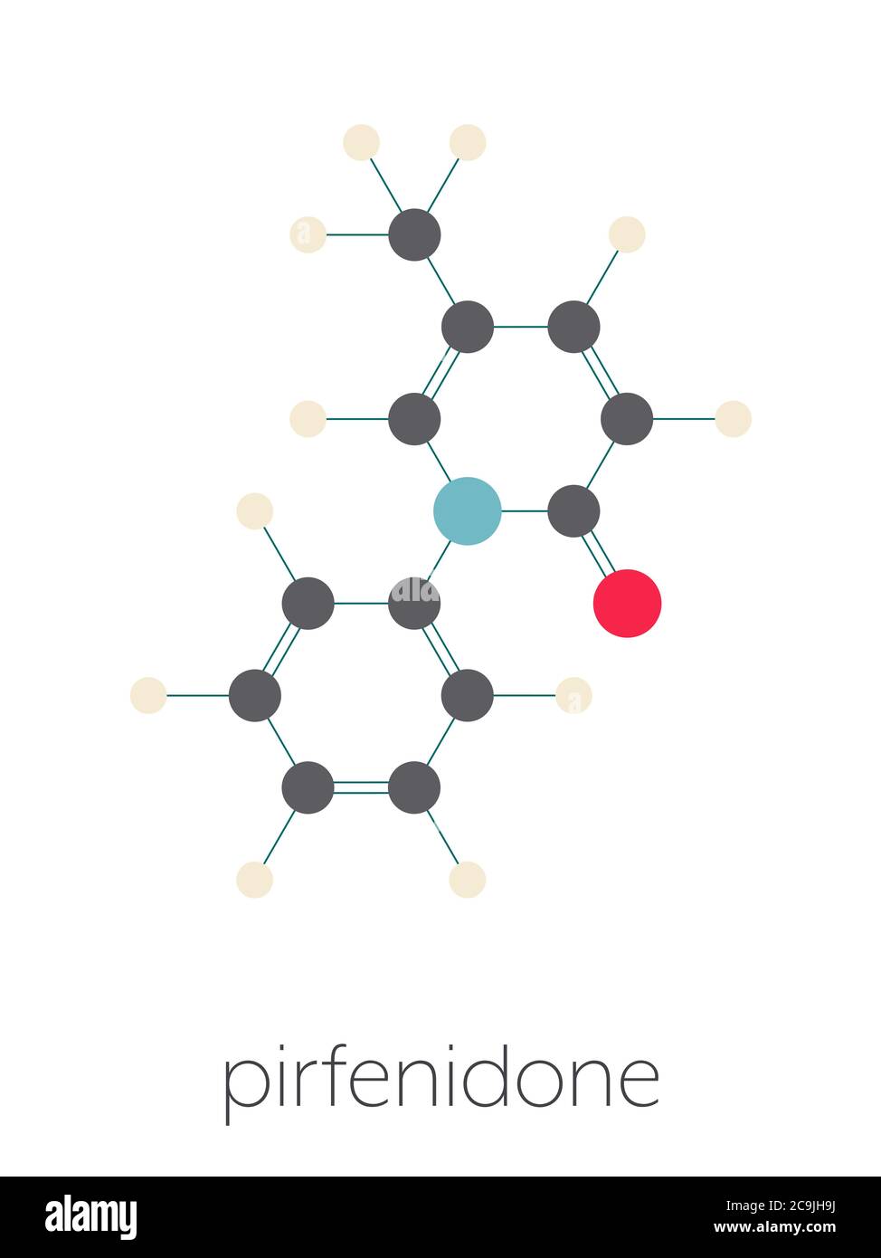 Pirfenidone idiopathic pulmonary fibrosis (IPF) drug molecule. IPF is a ...