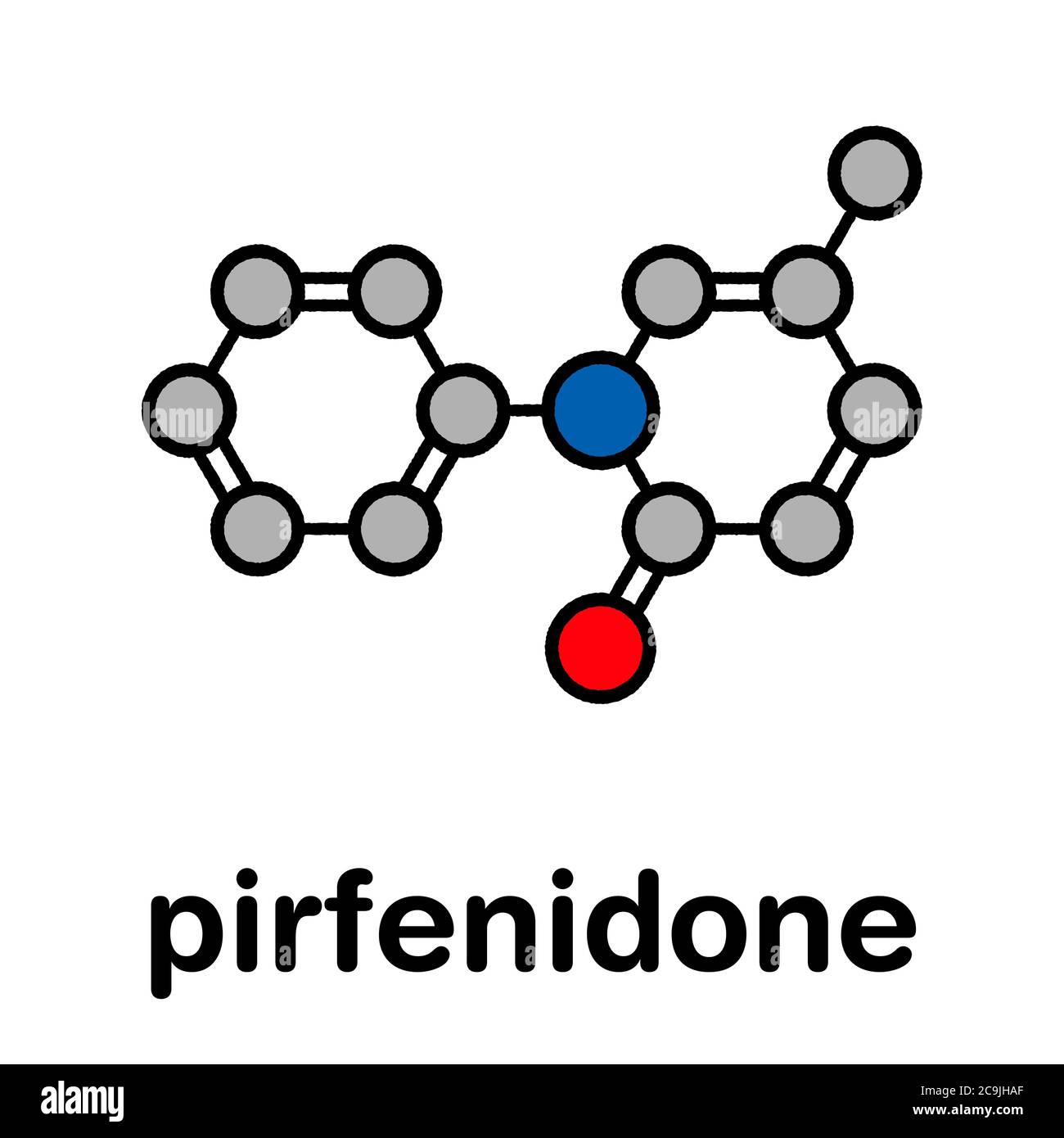 Pirfenidone idiopathic pulmonary fibrosis (IPF) drug molecule. IPF is a ...