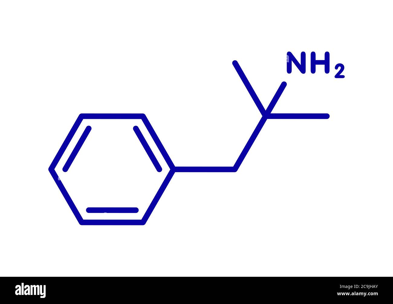 Phentermine appetite suppressant drug molecule. Used in treatment of ...