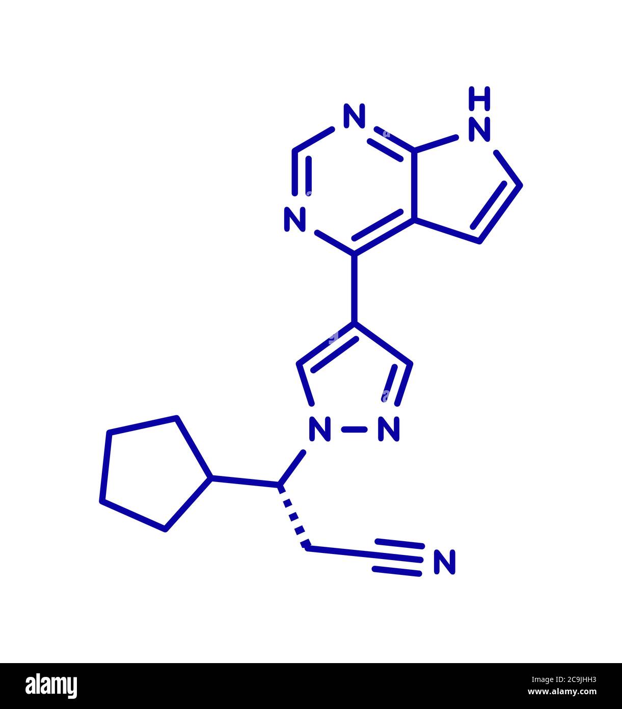 Ruxolitinib myelofibrosis cancer drug molecule (janus kinase inhibitor ...