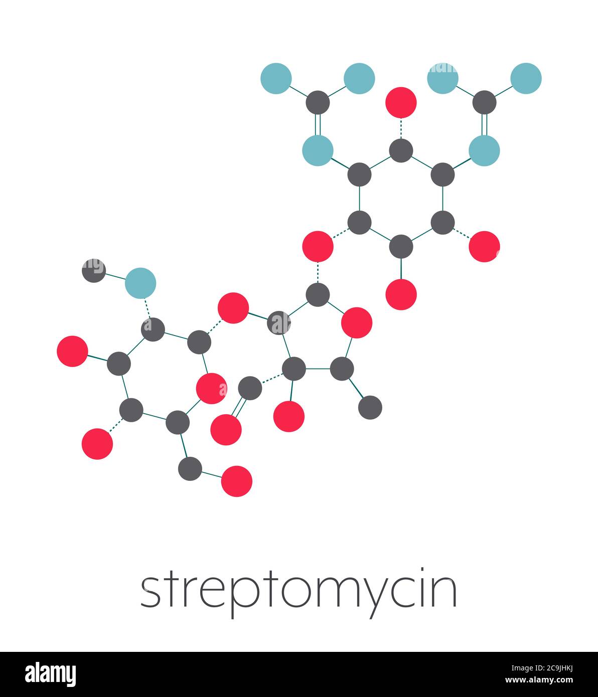 Streptomycin tuberculosis antibiotic (aminoglycoside class) molecule ...