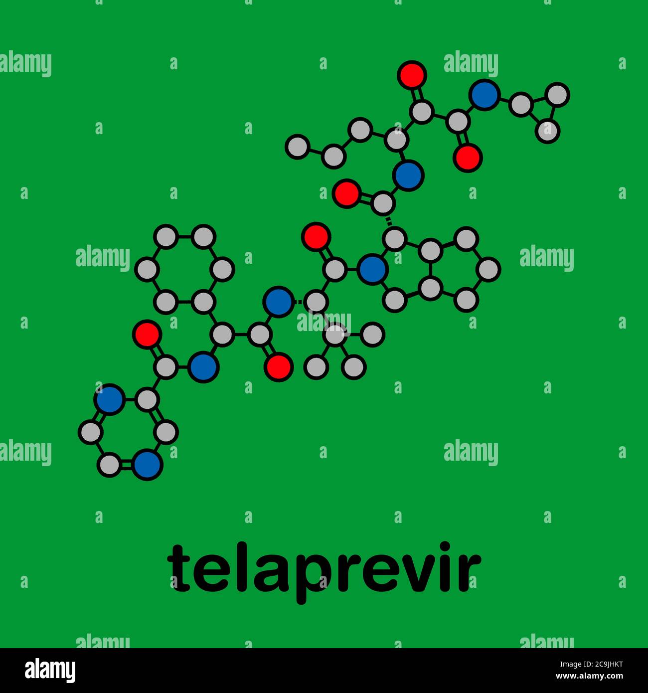 Telaprevir hepatitis C virus drug molecule. Stylized skeletal formula ...
