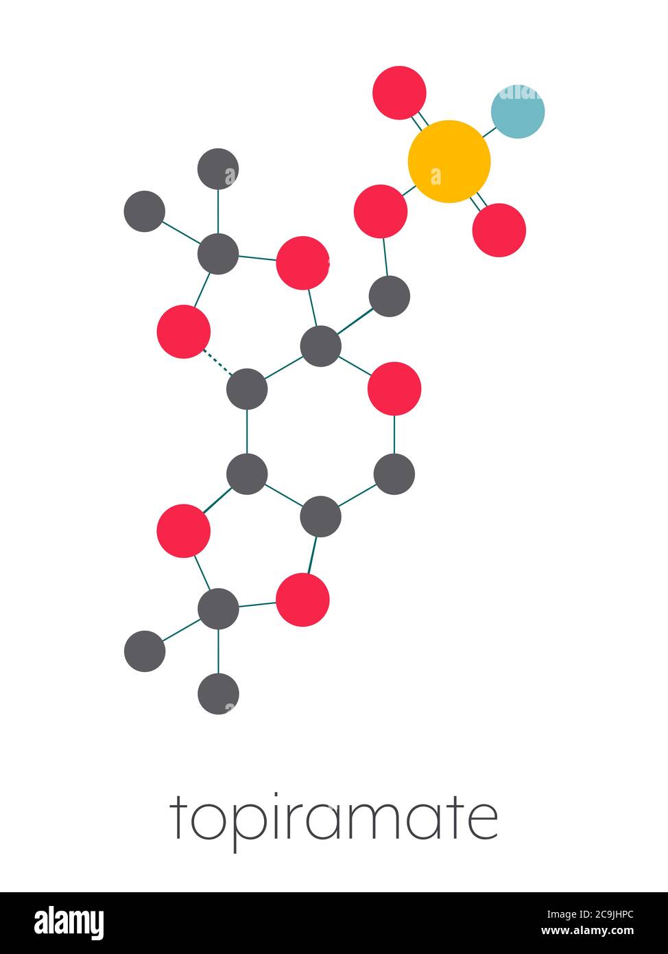 Topiramate epilepsy and weight loss drug, chemical structure Stylized ...