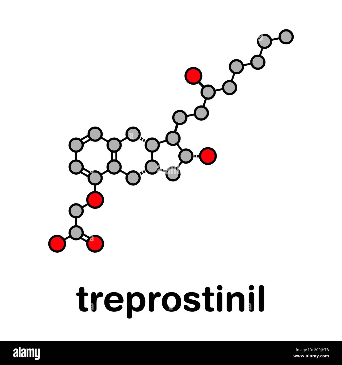 Treprostinil pulmonary arterial hypertension drug molecule. Synthetic ...