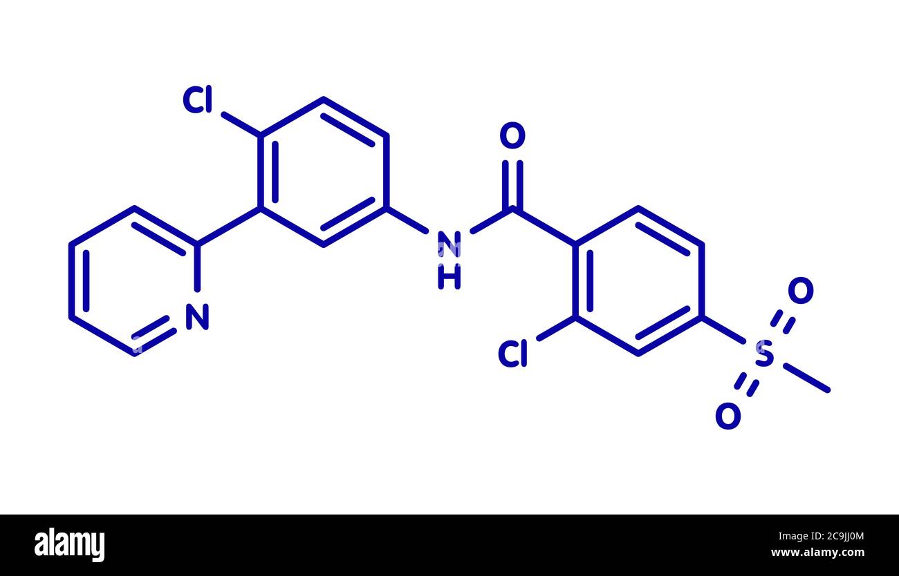Vismodegib cancer drug molecule. Used in treatment of basal cell ...