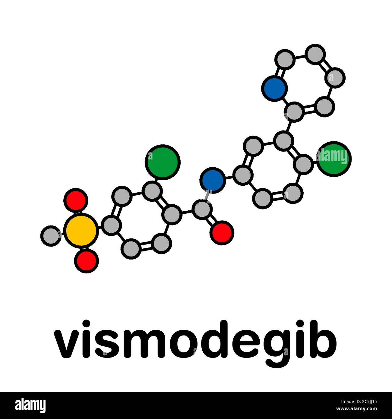 Vismodegib cancer drug molecule. Used in treatment of basal cell ...