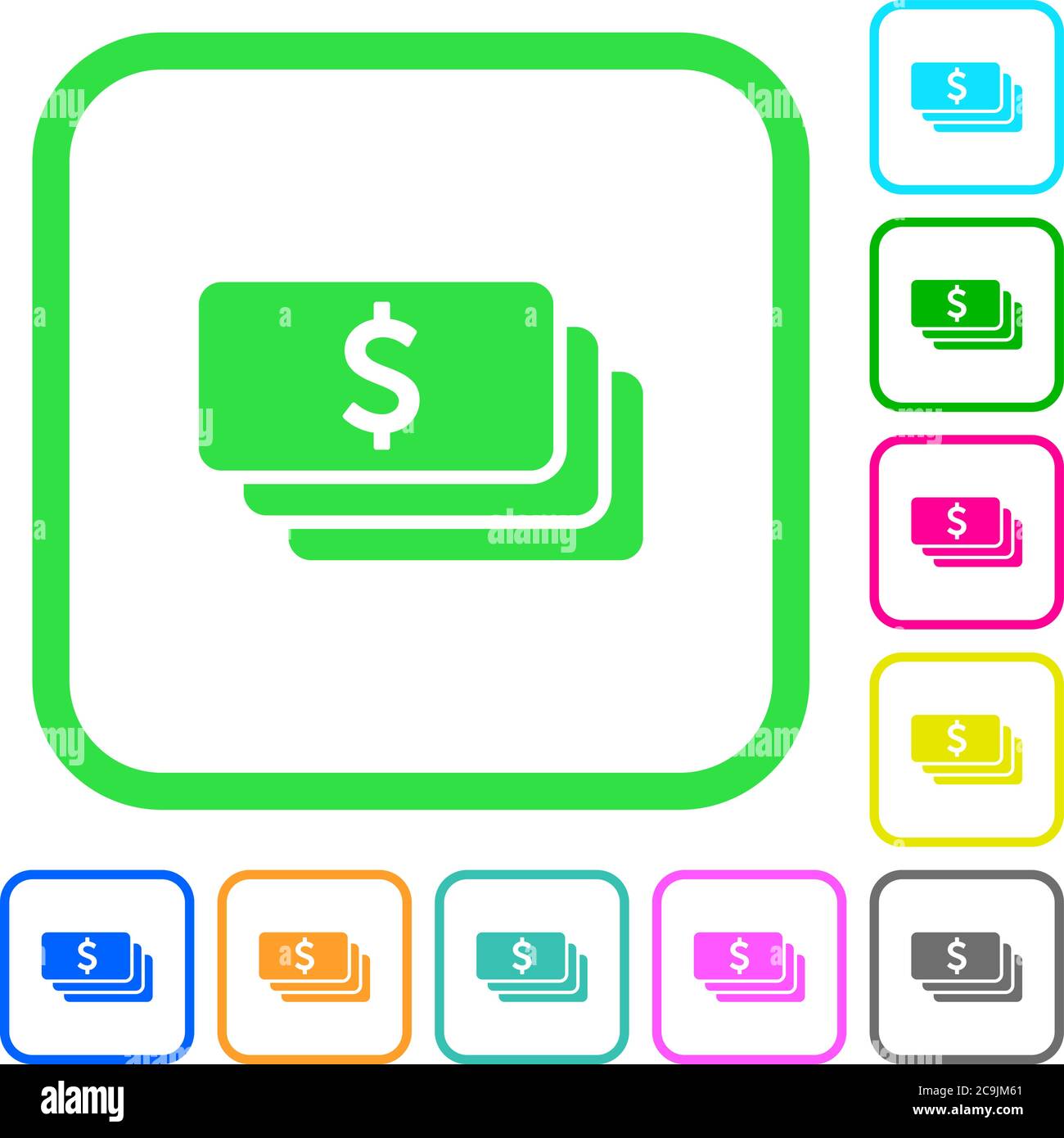 Flat dollar banknotes icons Stock Vector Images - Alamy