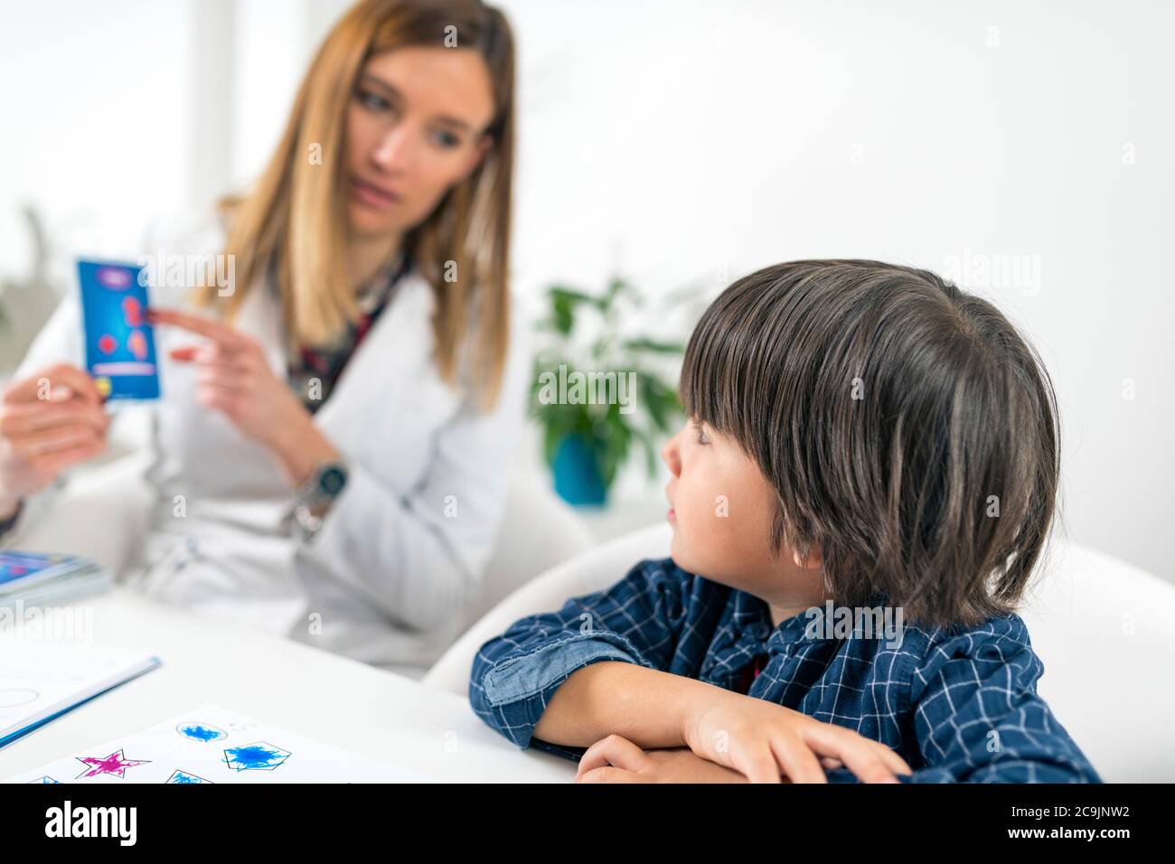 Psychology test for children. Toddler undergoing a logic test Stock ...