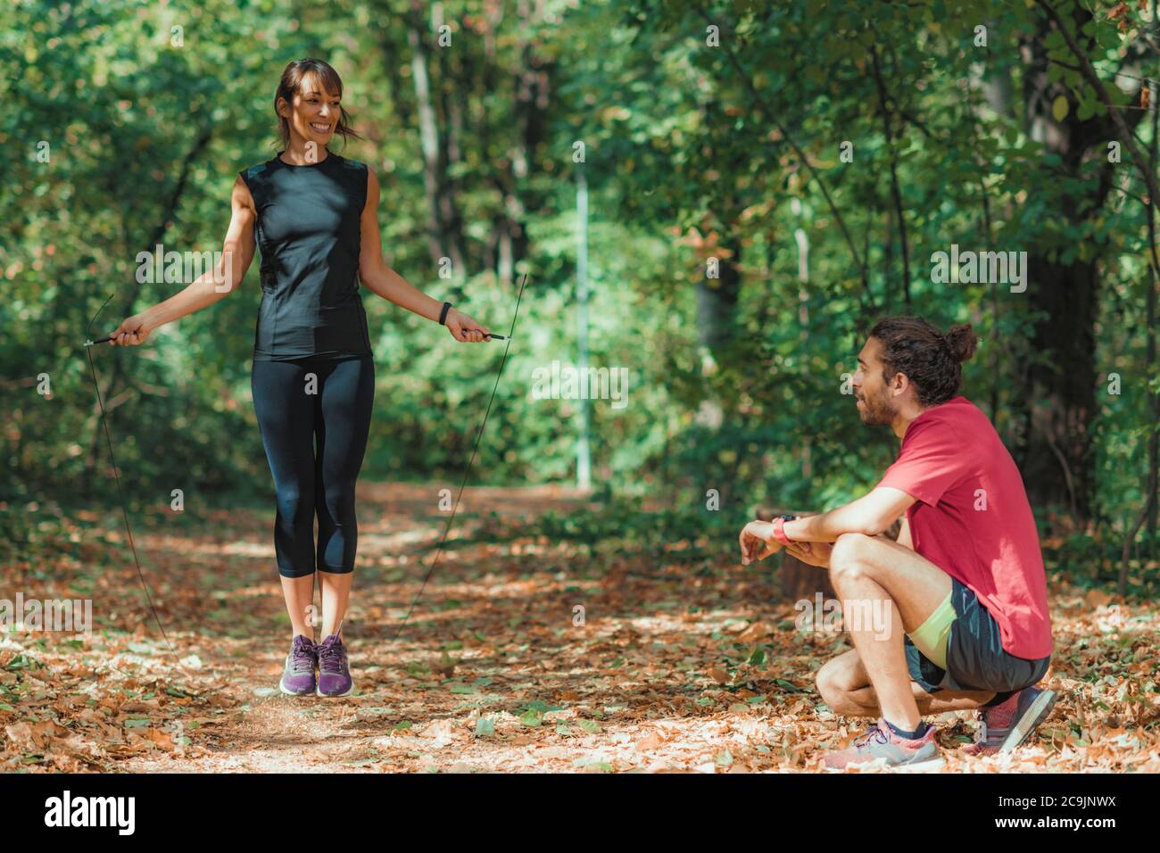 Activity two personal friends trainer hi-res stock photography and ...