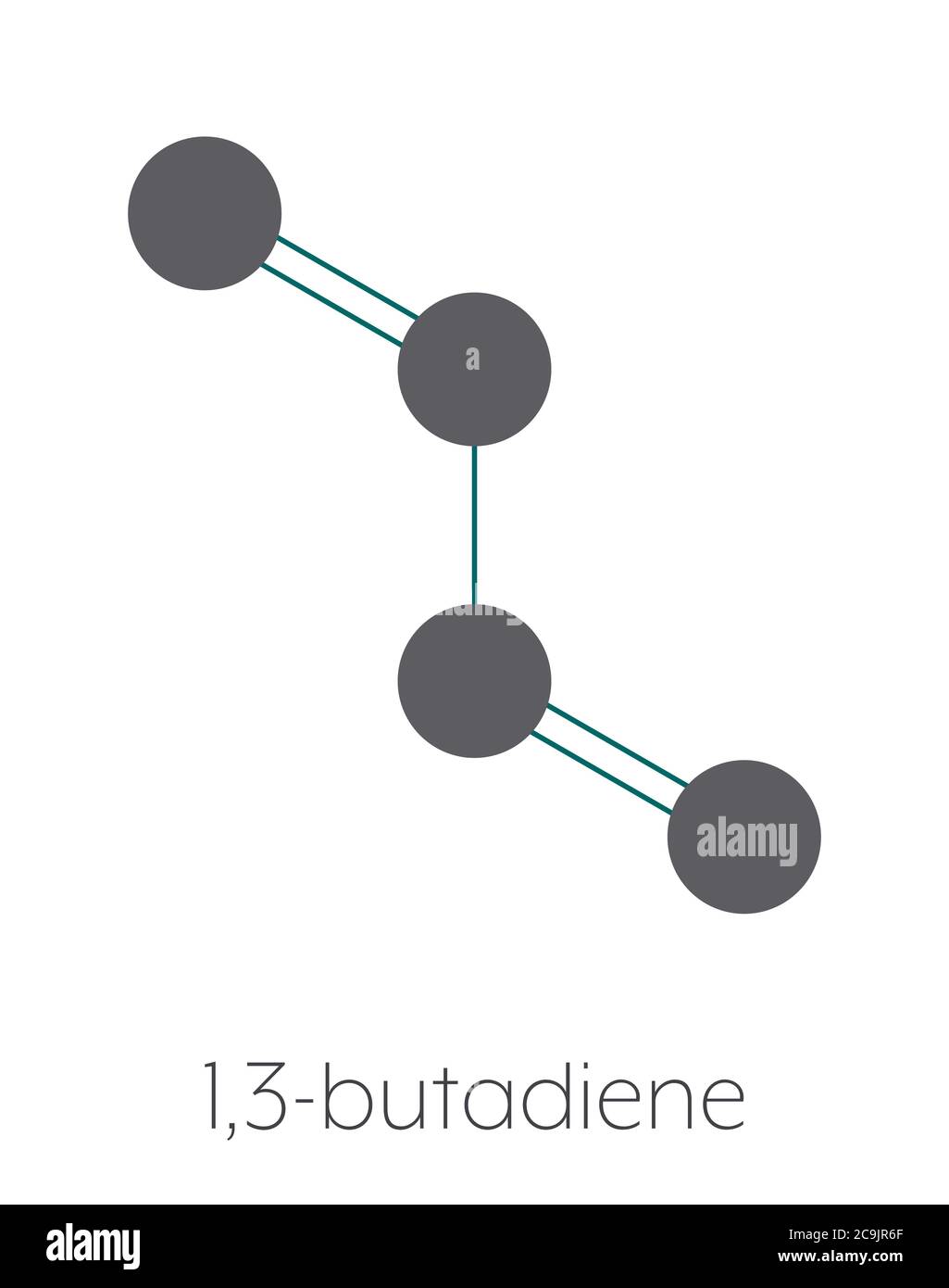 Butadiene (1,3-butadiene) synthetic rubber building block molecule ...