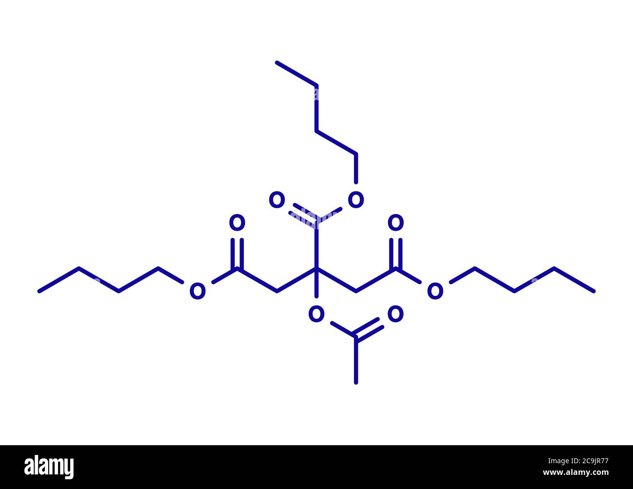 Acetyl tributyl citrate (ATBC) plasticizer molecule. Biodegradable ...