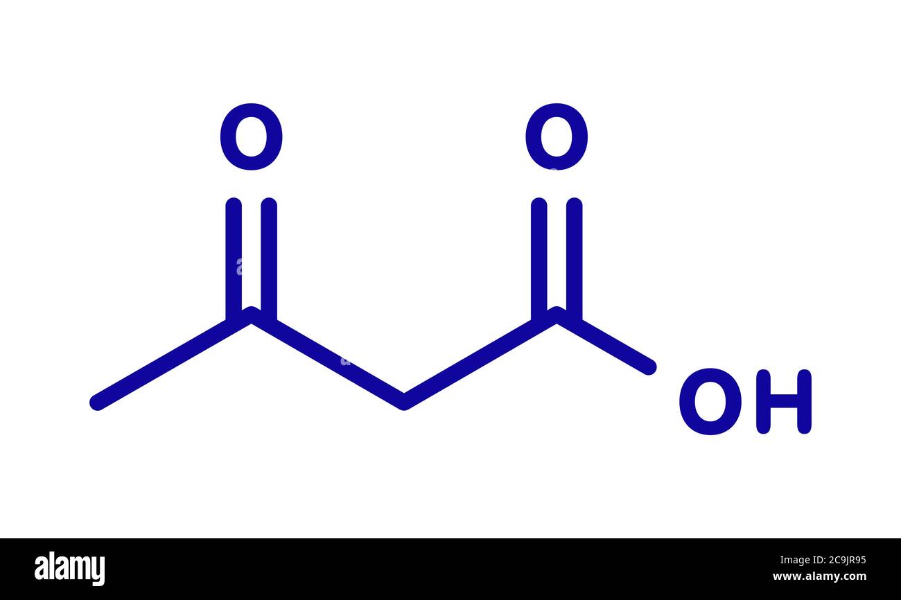 Ketone body (acetoacetic acid, diacetic acid) molecule. Blue skeletal ...