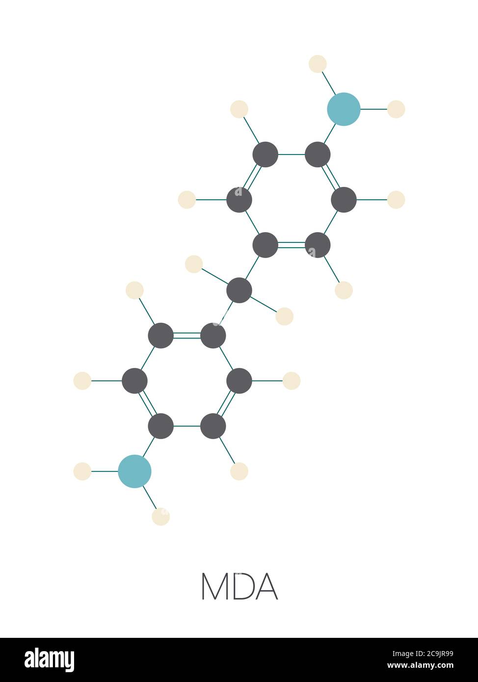 4,4'-methylenedianiline (methylenedianiline, MDA) molecule. Suspected ...