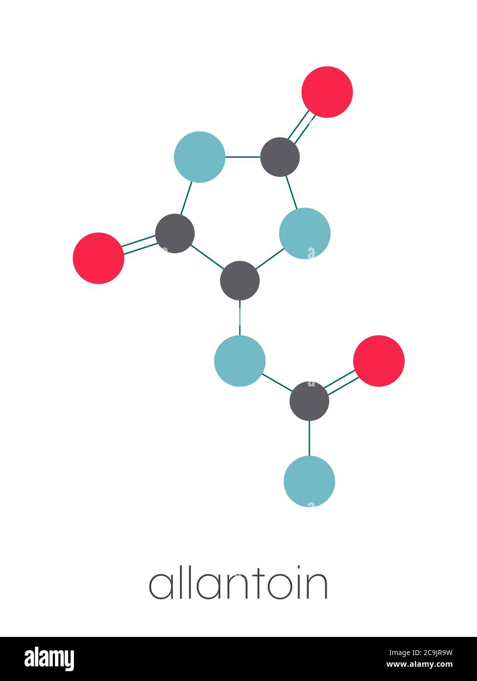 Allantoin molecule. Often used in cosmetics. Stylized skeletal formula ...