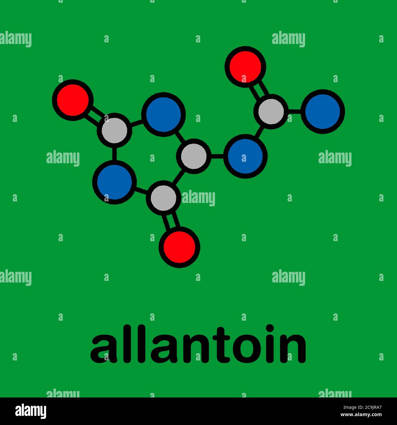 Allantoin molecule. Often used in cosmetics. Stylized skeletal formula ...