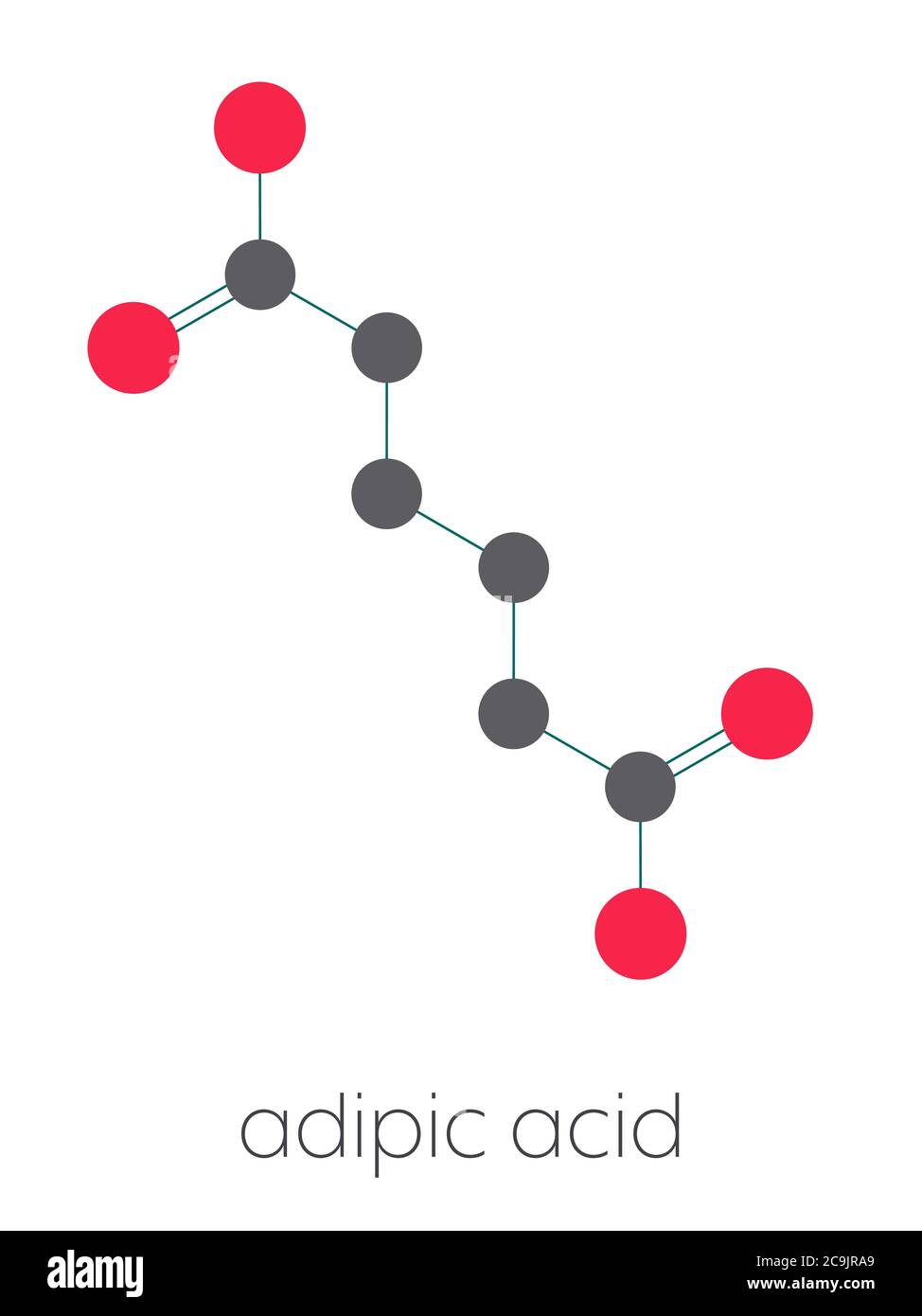 Adipic acid, nylon (polyamide) building block. Stylized skeletal ...