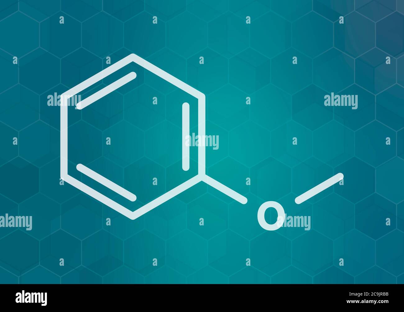 Anisole chemical molecule. Used in fragrances and as chemical precursor ...