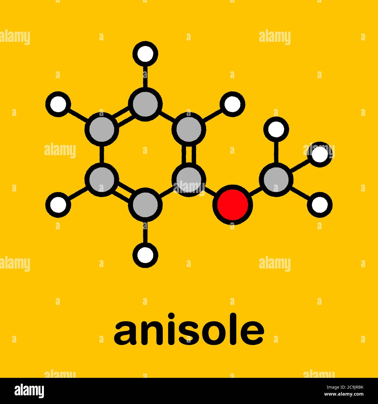 Anisole chemical molecule. Used in fragrances and as chemical precursor ...