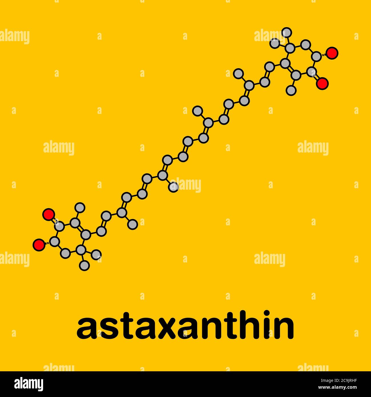 Astaxanthin pigment molecule. Carotenoid responsible for the pink-red ...