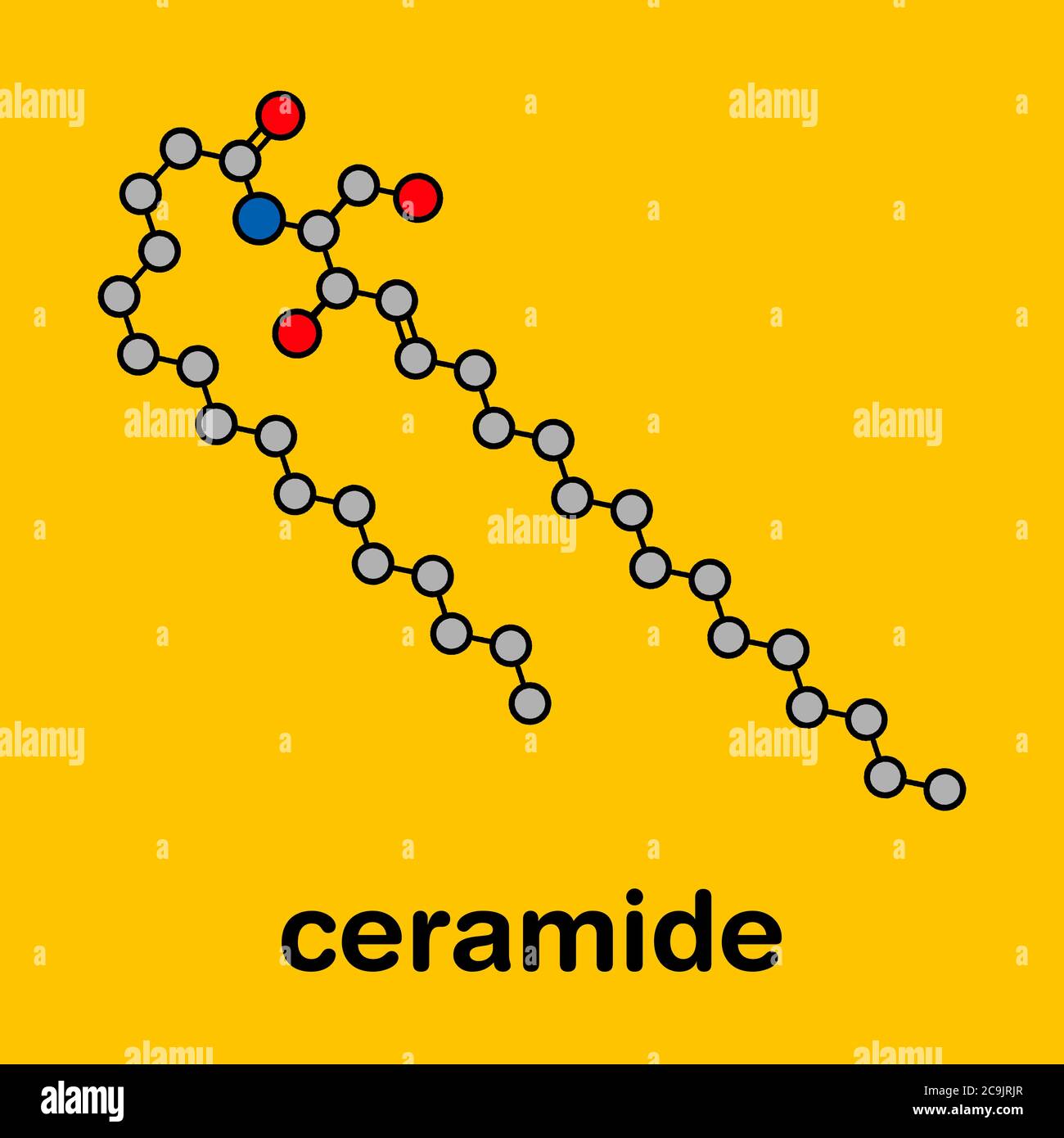 Ceramide cell membrane lipid molecule. Stylized skeletal formula ...