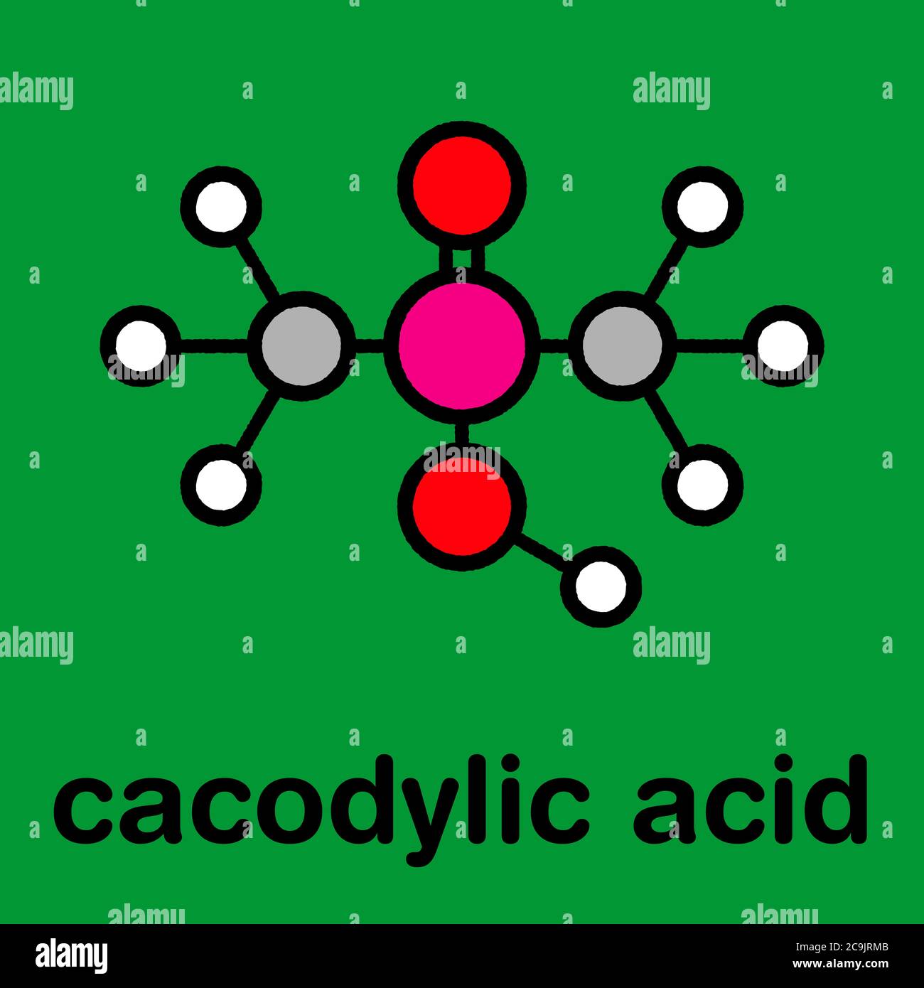 Cacodylic acid herbicide molecule (Agent Blue). Highly toxic ...