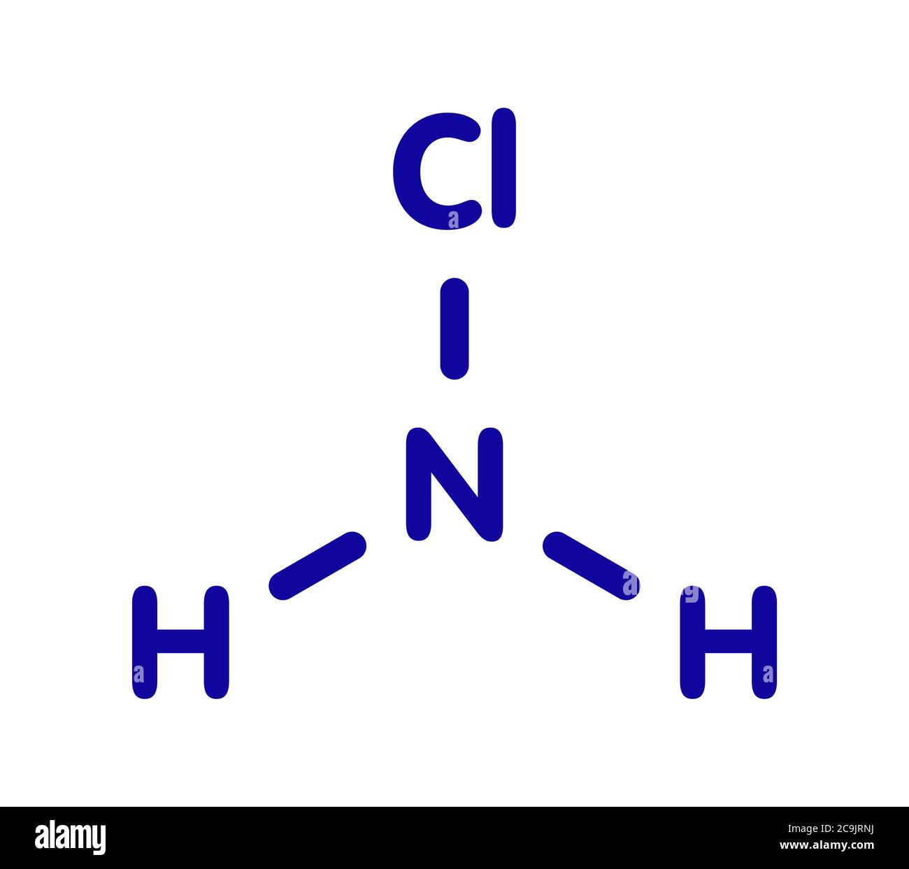 Chloramine (monochloramine) disinfectant molecule. Readily decomposes ...