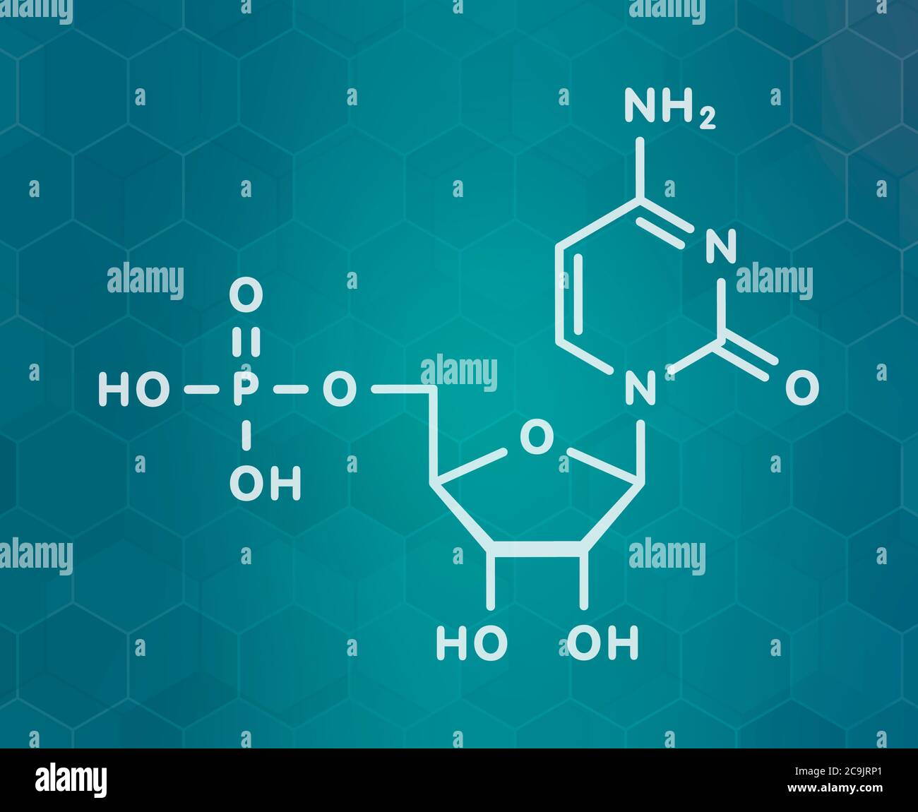 Cytidine monophosphate (CMP, cytidylate) RNA building block molecule ...