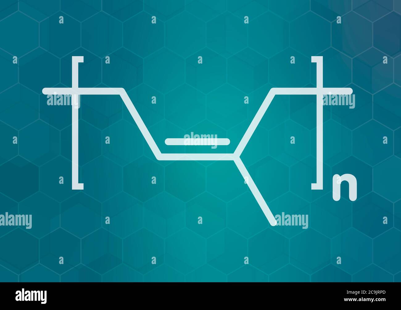 Natural rubber (cis-1,4-polyisoprene), chemical structure. Used to ...