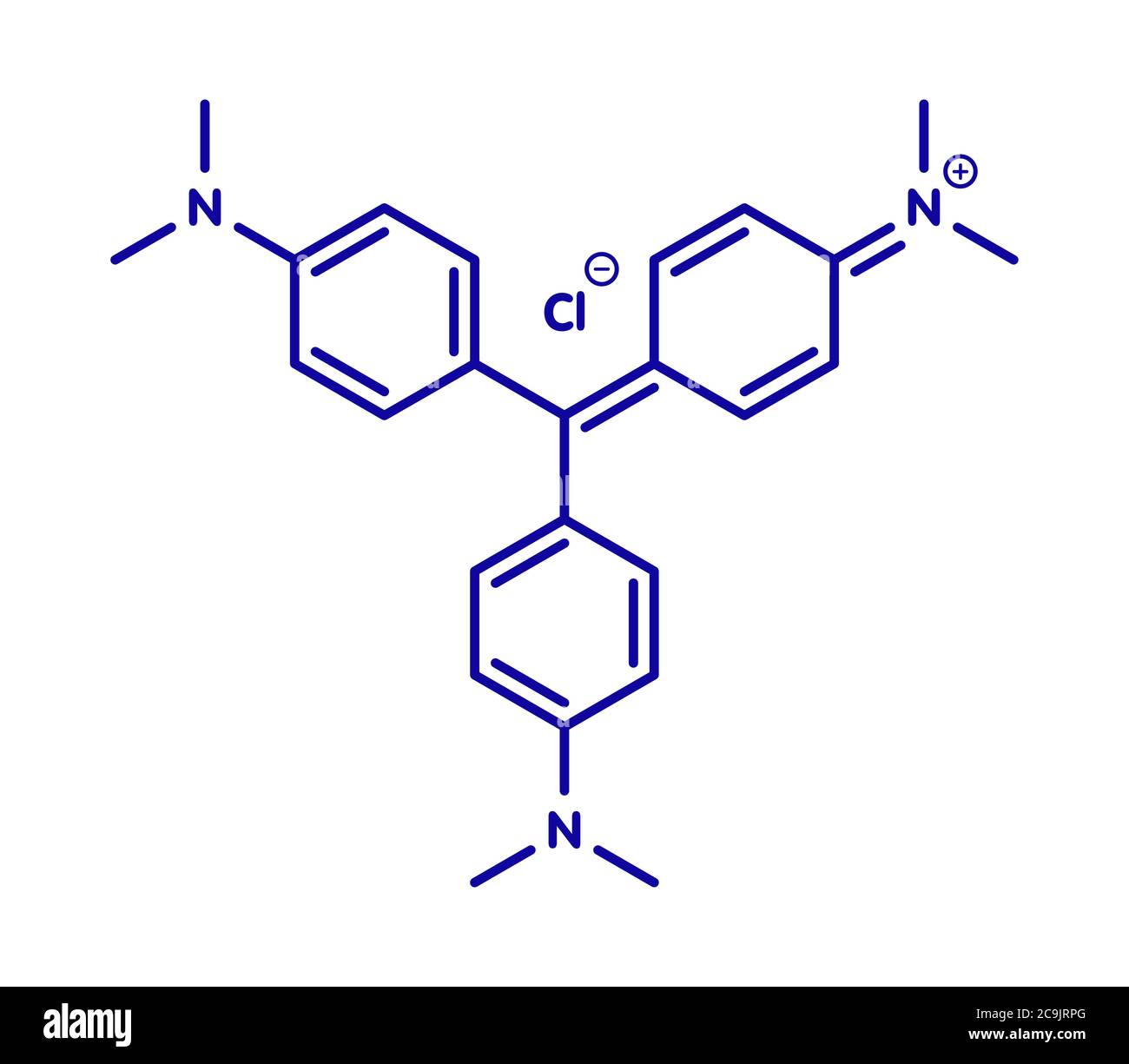 Crystal violet (gentian violet) molecule. Dye molecule used in Gram ...