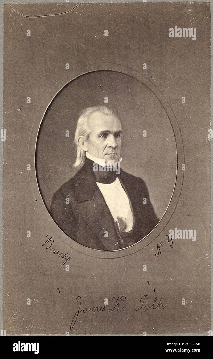 James K. Polk, head-and-shoulders portrait, facing slightly right ...