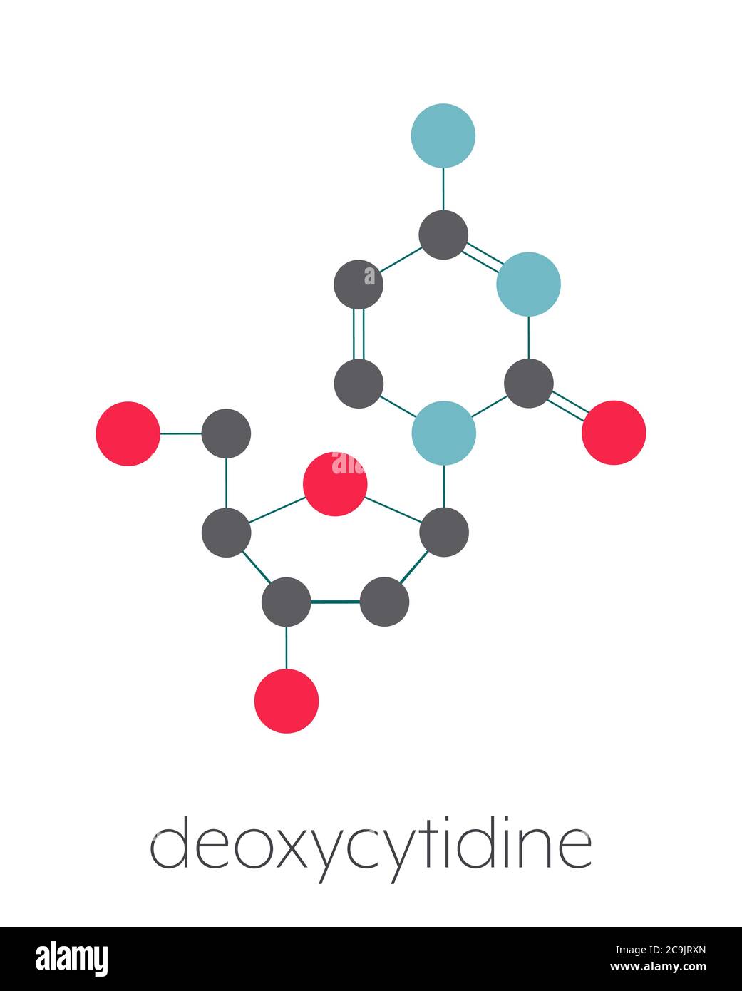 Deoxycytidine (dC) nucleoside molecule. DNA building block. Stylized ...
