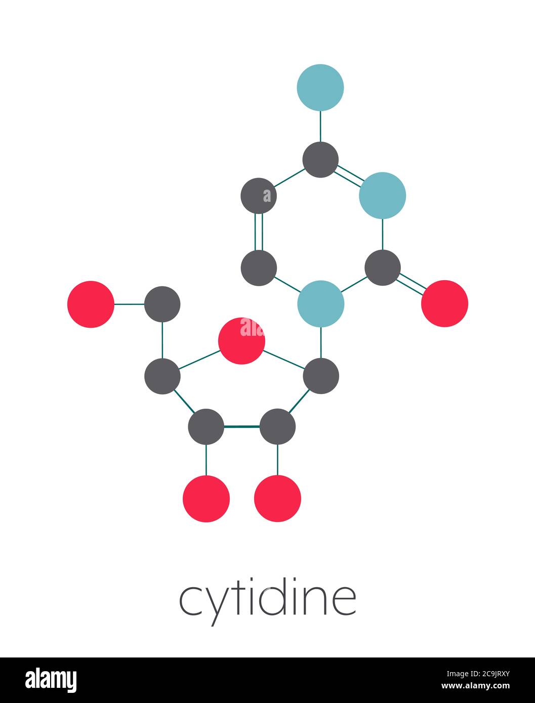 Cytidine RNA building block molecule. Stylized skeletal formula ...