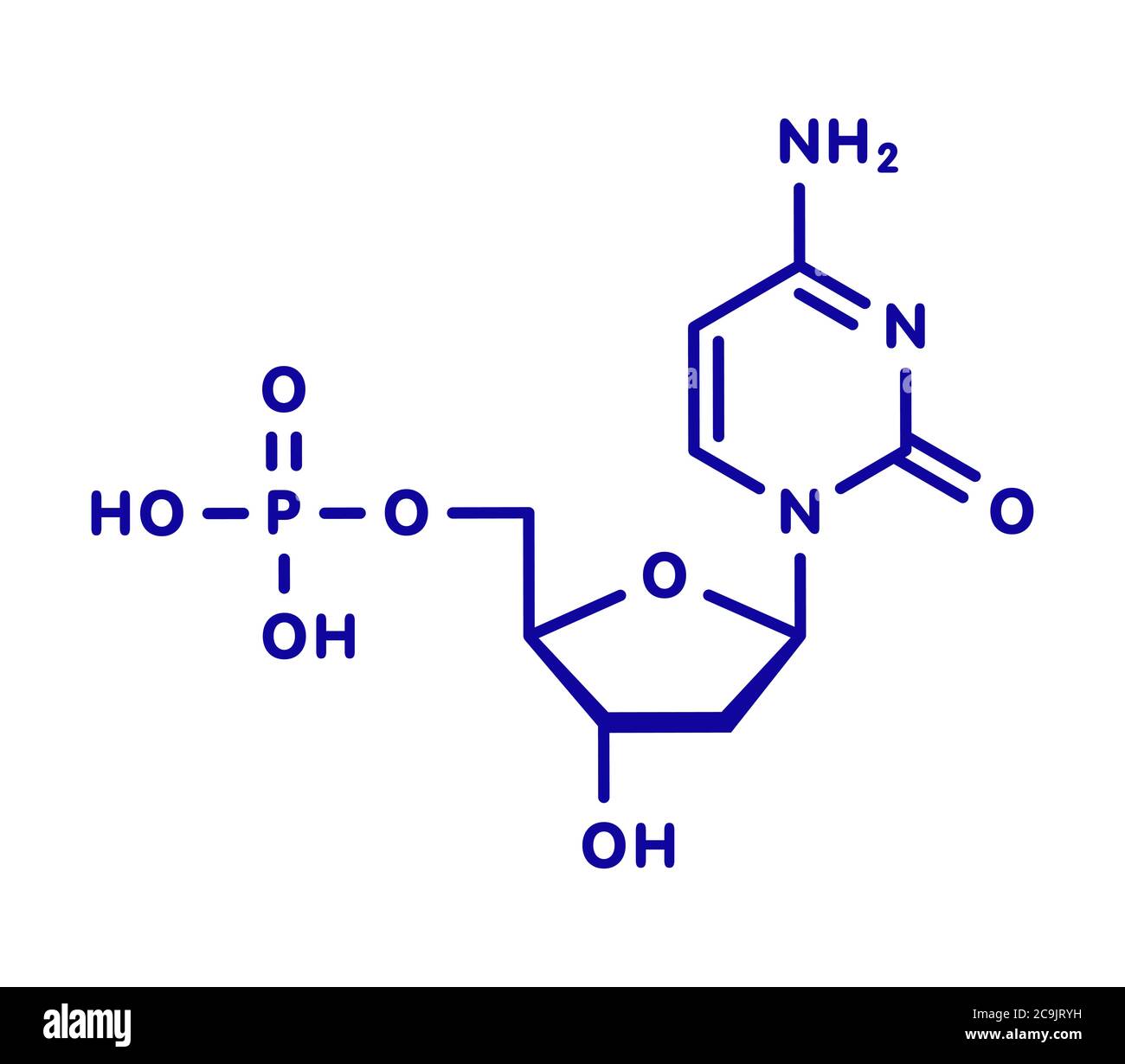 Deoxycytidine monophosphate (dCMP) nucleotide molecule. DNA building ...
