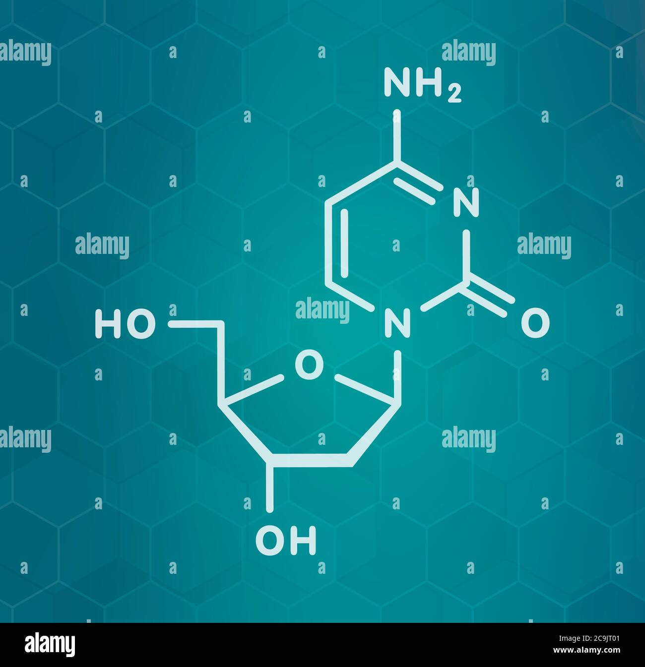 Deoxycytidine (dC) nucleoside molecule. DNA building block. White ...