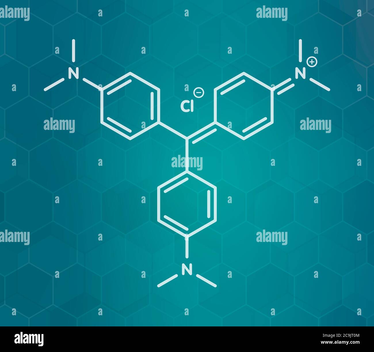 Crystal violet (gentian violet) molecule. Dye molecule used in Gram ...