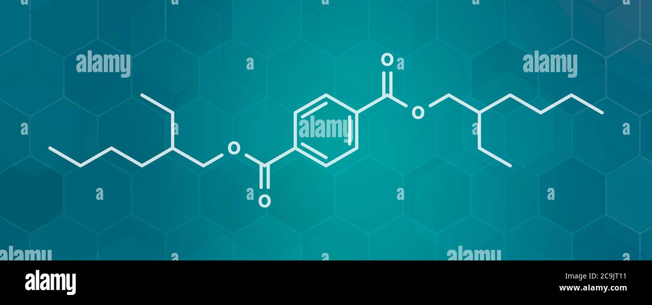 Dioctyl terephthalate (DOTP, DEHT) plasticizer molecule. Phthalate ...