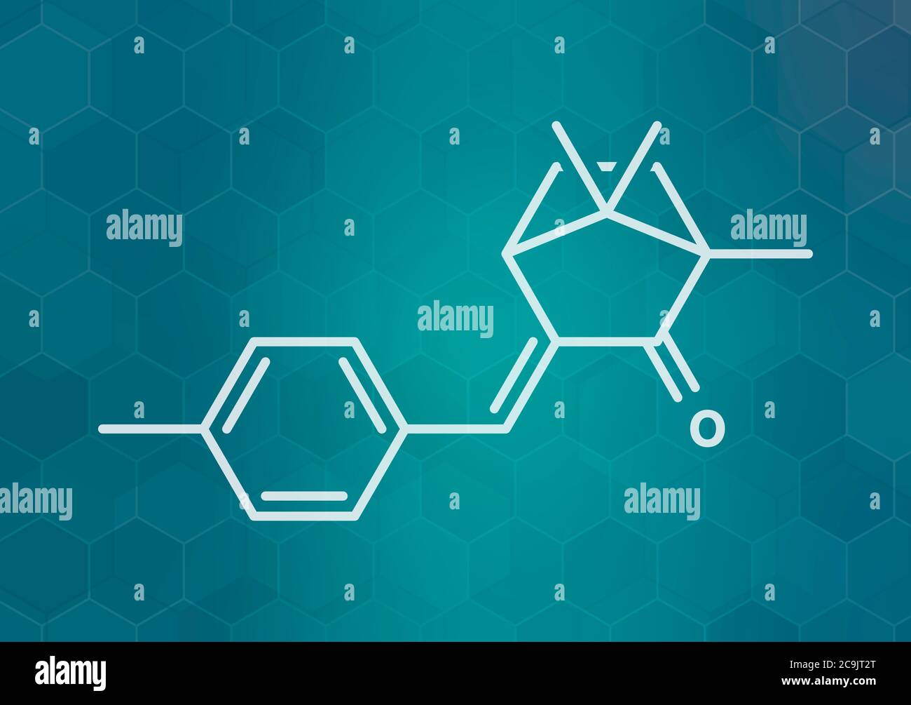 Enzacamene sunscreen molecule (UV filter). White skeletal formula on ...