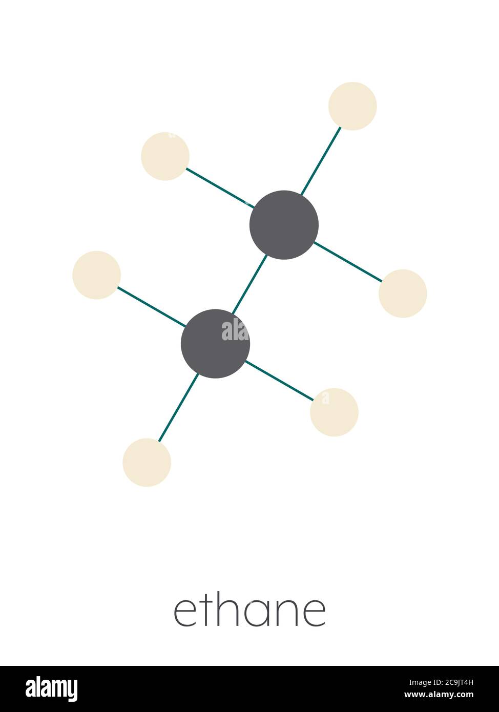 Ethane natural gas component molecule. Stylized skeletal formula ...