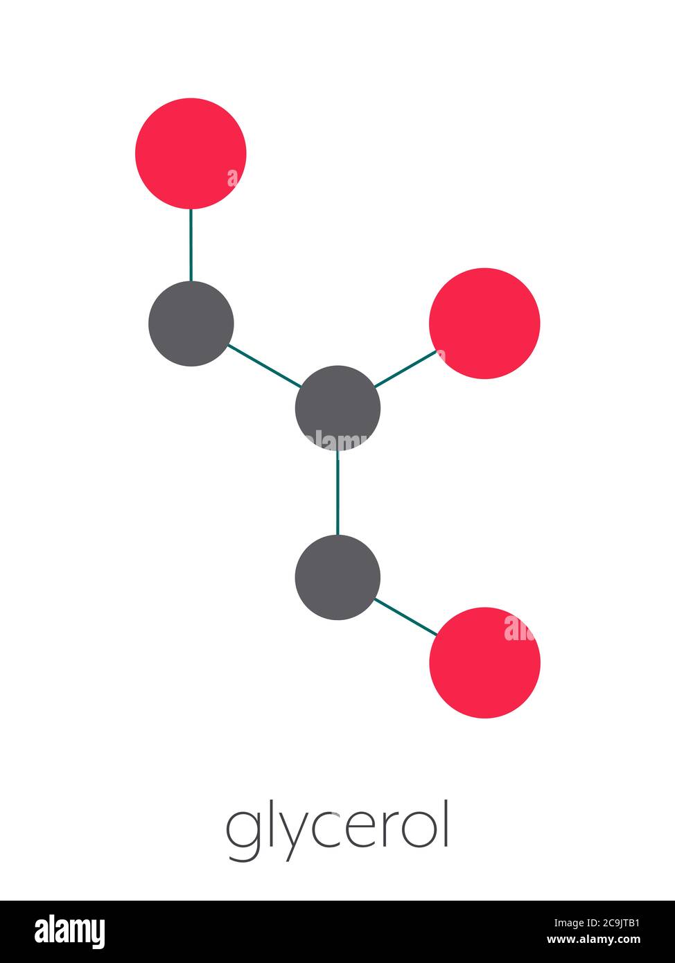 Glycerol (glycerin) molecule. Produced from fat and oil triglycerides ...