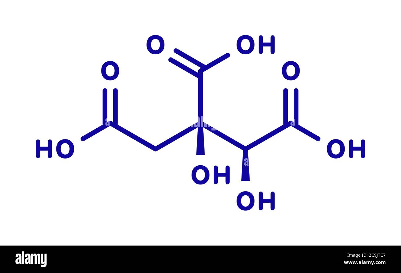 Hydroxycitric acid (HCA, hydroxycitrate) molecule. Used as weight loss ...