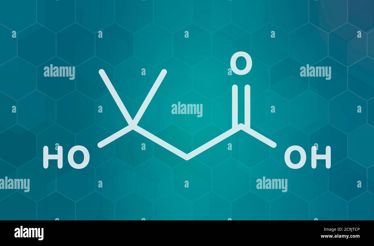 Beta-hydroxy beta-methylbutyric acid (HMB) leucine metabolite molecule ...
