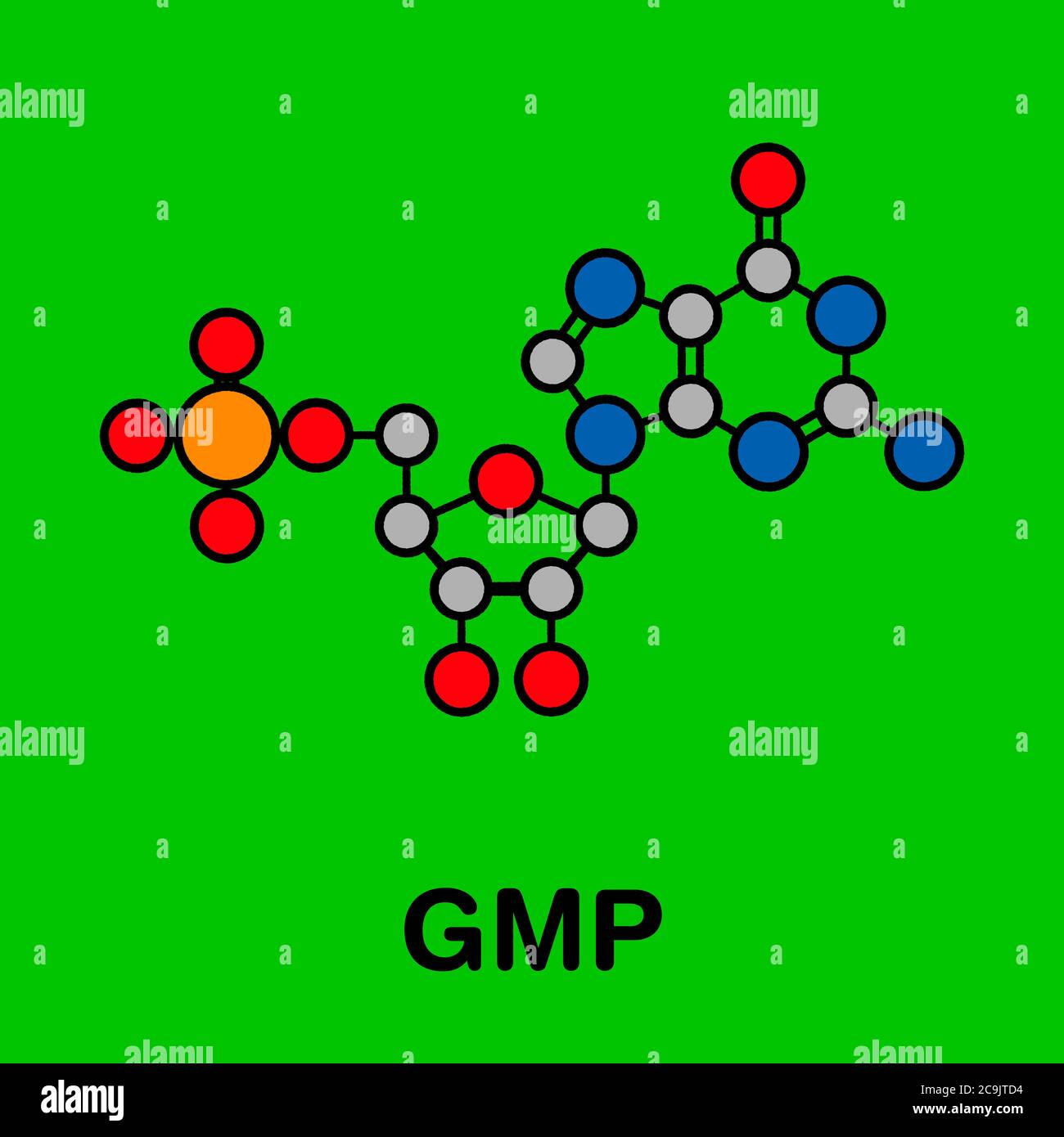 Guanosine monophosphate (GMP, guanylic acid) RNA building block ...